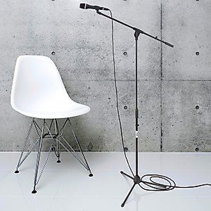 Pyle Foldable Tripod Microphone Stand - Universal Mic Mount and Height Adjustable from 37.5'' to 65.0'' Inch High w/ Extending Telescoping Boom Arm Up to 28.0'' - Knob Tension Lock Mechanism PMKS3