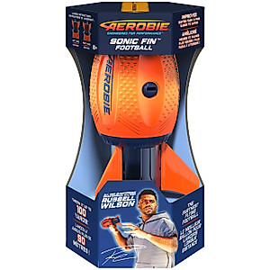 Aerobie Sonic Fin Football, Aerodynamic Russel Wilson Toy, Now with Softer Foam & Fins, Outdoor Games for Kids and Adults Aged 8 and Up, Orange