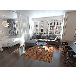 Unique Loom Edinburgh Collection Classic Oriental Traditional French Cottage Inspired Intricate Design Area Rug (6' 0 x 9' 0 Rectangular, Light Blue/ Beige)