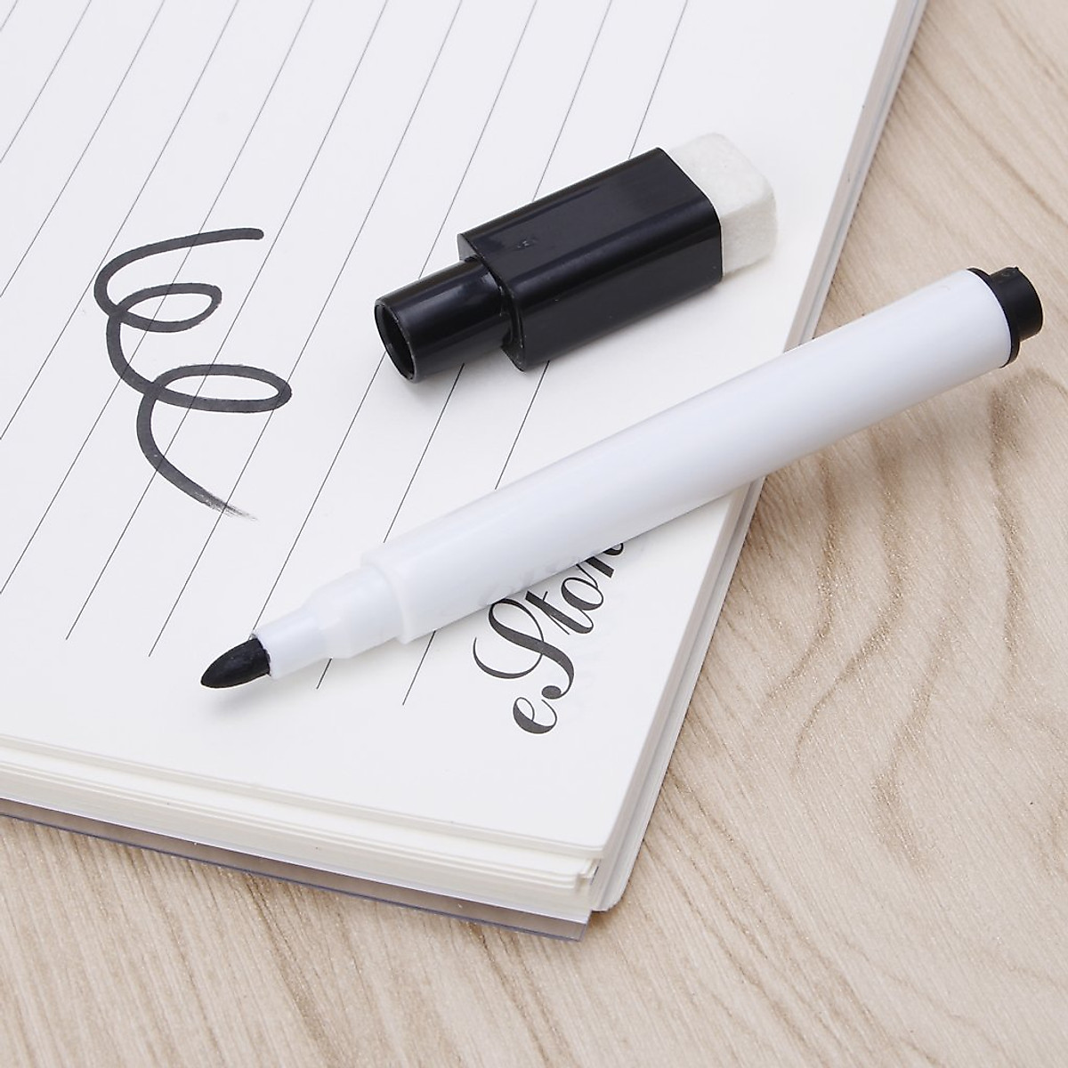 JIUYECAO 5Pcs Whiteboard Pen Erasable Dry White Board Markers Black Ink Fine Size Nip whiteboard Eraser Spray