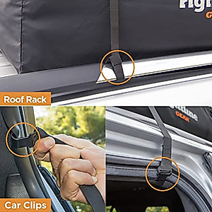 Rightline Gear Range 3 Weatherproof Rooftop Cargo Carrier for Top of Vehicle, Attaches With or Without Roof Rack, 18 Cubic Feet, Black