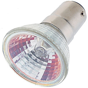 Satco S1952 20 Watt MR11 Halogen DC Bayonet Base 12 Volt Clear NFL 24 Beam Pattern No Harmful Ultraviolet Rays Light Bulb, With Lens, Warm White