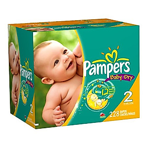Pampers Baby Dry Diapers Economy Plus Pack, Size 2, 228 Count