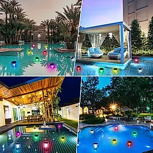 BeTIM Solar Floating Pool Lights Upgraded Waterproof Pond Light with Multi Color Changing LED Globe Night Light for Gargen Swimming Pool Tub Party Home Decor
