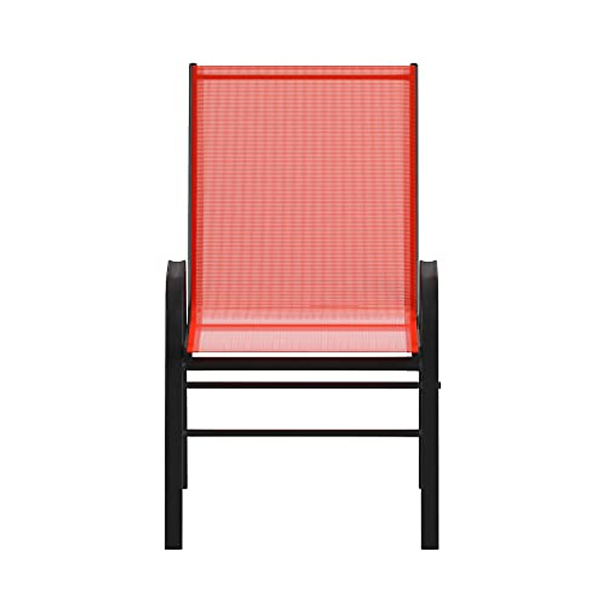 Flash Furniture Brazos Series Red Outdoor Stack Chair with Flex Comfort Material and Metal Frame, Set of 4
