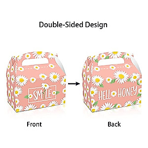 12 Pack Daisy Flower Favor Treat Boxes Pink Daisy Birthday Treat Boxes Hello Summer Goodies Gift Boxes for Baby Shower Birthday Party Decorations Supplies
