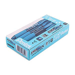Pentel EnerGel-X Retractable Gel Pen, (0.7mm) Med. line, Sky Blue Ink- It's a Boy! Dozen Box (BL107SPC12)