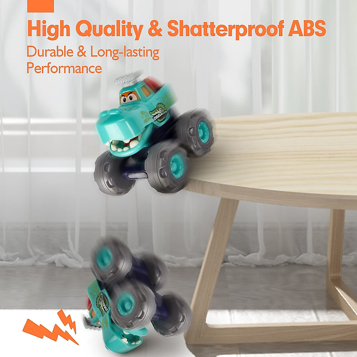 hahaland Toy Cars for 1-Year-Old Boy - Monster Truck Toy Friction Power Bull Cars for Babies Toddlers Boy Toys for Age 1-2 Pull Back Cars for Toddlers 1-3 Toys for 2 Year Old Boy