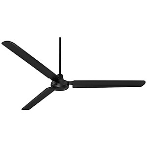 Casa Vieja 72" Velocity Modern Large 3 Blade Indoor Outdoor Ceiling Fan with Wall Control Matte Black Metal Damp Rated Patio Exterior House Home Porch Living Room Gazebo Garage Barn Roof
