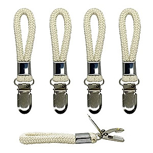 YYMSEN 6 pcs Towel Clips Braided Cotton Loop Cloth Hanger Holder Brackets for Home Bathroom Kitchen Home Cupboards Hook (A)