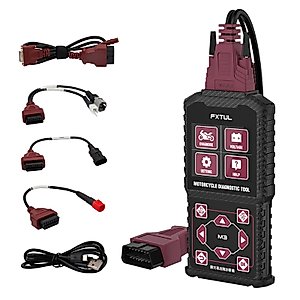 FXTUL M3-C Motorcycle Diagnostic Tool OBD2 Scanner Compatible for UZUKI Vespa EUROV and OBD2 Motorcycle, Universal Car Engine Fault Code Reader CAN Diagnostic Scan Tool