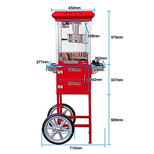 Popcorn Machine, Commercial Popcorn Cooker, Electric Popcorn Machine, Suitable for Home Theater, Party