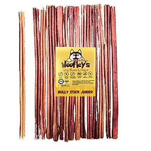 Woofley's 12 Inch Bully Sticks for Small Dogs - (15 Count) - Bully Sticks for Dogs - Safe Bully Stick Dog Chews -Easily Digestible Dog Bully Sticks