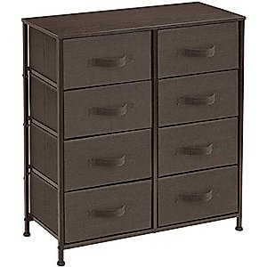 Sorbus Dresser with 8 Drawers - Furniture Storage Chest Tower Unit for Bedroom, Hallway, Closet, Office Organization - Steel Frame, Wood Top, Easy Pull Fabric Bins (Brown)
