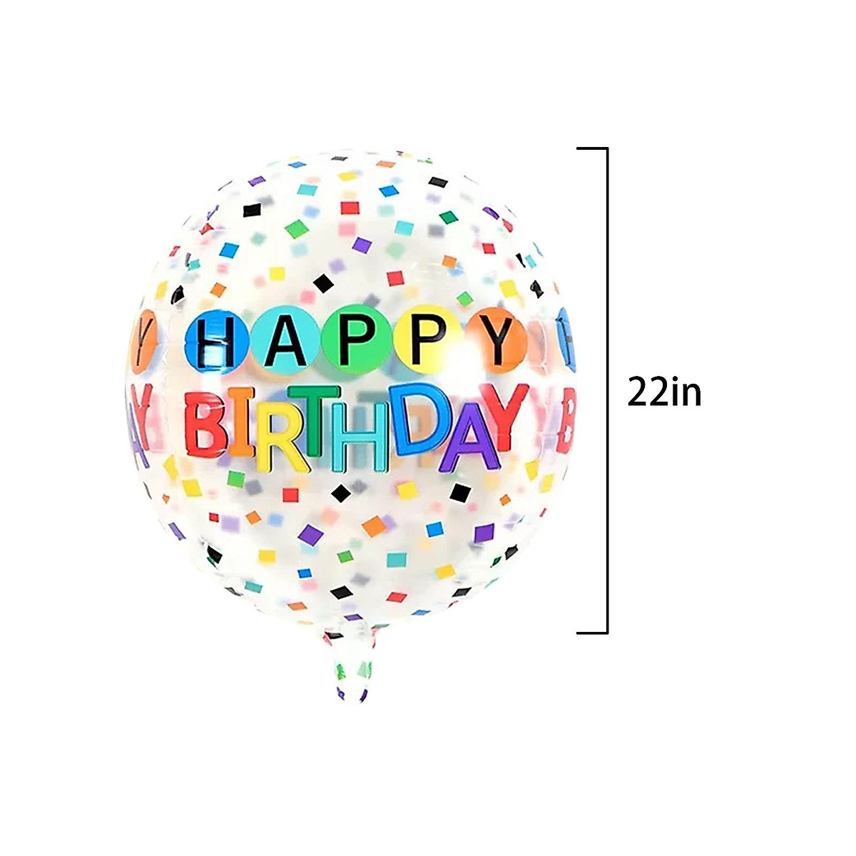 GLASNES 4 Pieces Large Happy Birthday 4D Balloons 22 Inches for Birthday Party Baby Shower Decor Supplies