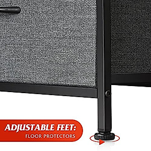 WLIVE Dresser with 8 Drawers, Fabric Dresser for Bedroom, Hallway, Nursery, Entryway, Closets, Sturdy Metal Frame, Wood Tabletop, Easy Pull Handle, Charcoal Gray