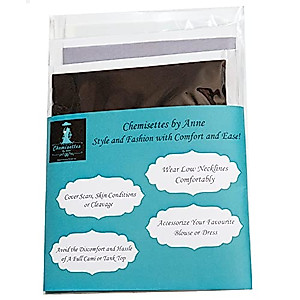 Chemisettes by Anne Modesty Panel Cleavage Cover Mock Cami Black - Grey Size B