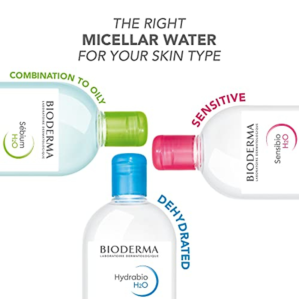 Bioderma Sensibio H2O Soothing Micellar Cleansing Water and Makeup Removing Solution for Sensitive Skin, Face and Eyes