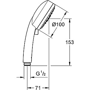 Grohe 27575002 Tempesta Cosmopolitan 2.5 GPM 4-Spray Hand Shower, Starlight Chrome