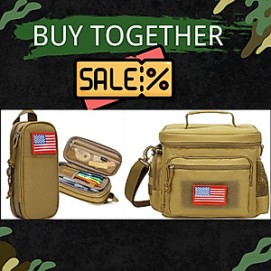 ATRIPACK Tactical Lunch Bag Medium Size (Brown) & Tactical Pencil Case for Men Women Teens Boys Girls (Brown)