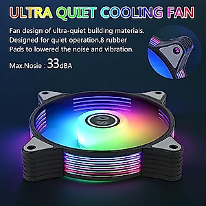 DS 120MM Case Cooling Fan for Computer Case, Fans Side LED Running Lights Effect for PC Case, ARGB Fans with Controller Kit (6Pack RGB Fans kit, G Series)