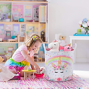 Unicorn Laundry Hamper - Collapsible Fabric Storage Bins Laundry Storage Basket for Kids Baby Gift Baskets Toys Clothes Shoes Bedroom Home Organizer Nursery Hampers
