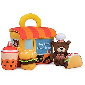 GUND Baby Play Soft Collection, My Little Food Truck 5-Piece Plush Playset with Rattle, Squeaker and Crinkle Sound Toys, Sensory Toy for Babies, 7.5”