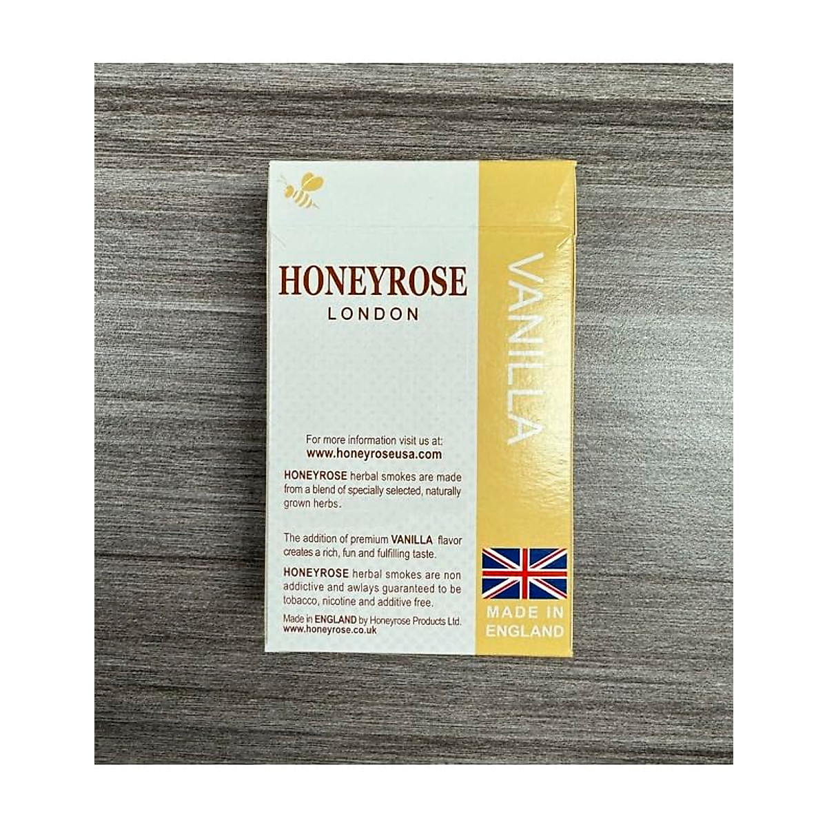 Honeyrose Herbal Cigarettes "VANILLA" Flavor, 100% Tobacco & Nicotine FREE, 100% Natural, Herbal Smokes, Quit Smoking, Made In England