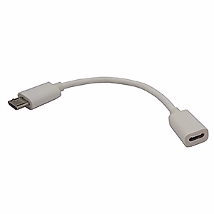 zdyCGTime 4 Inch Cellphone/Tablet USB Micro Male to Female Sync & Charging Extension Cable(2 Pack White)