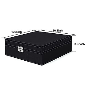 MOSISO Jewelry Box, Jewelry Storage Case Organizer Stackable Double Layer Lockable Display for Teens Girl/Women Velvet Necklace Earring Bracelet Ring Watch Brooch Holder, Black