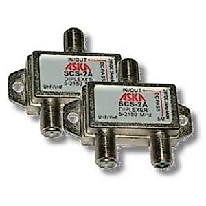 Two Heavy Duty Diplexer 2 Way Splitters Satellite Cable TV Dish Approved