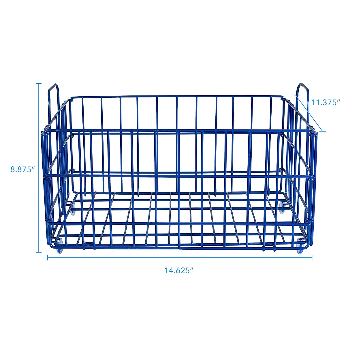 Atlantic Tabletop Wire Storage Basket, Heavy-Gauge Powder-Coated Metal Wire Construction, Stackable for Easy Expansion, Collapsible & Foldable, Non-Slip Feet, Plastic Liner, PN 23308043 – Blue