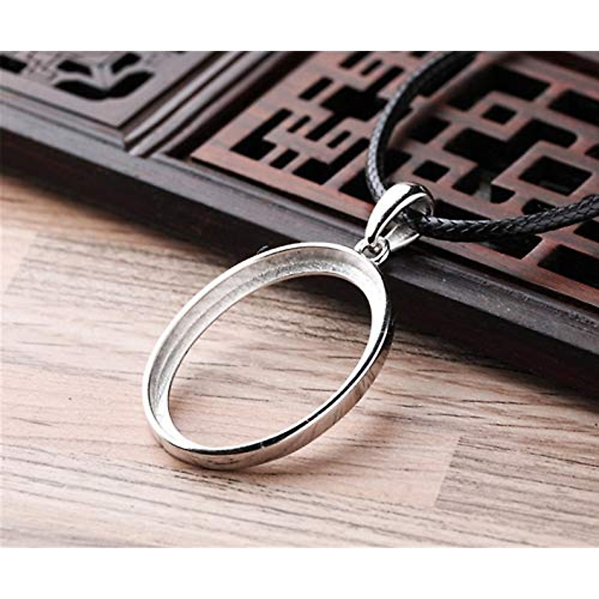 925 Sterling Silver Oval Bezel Blank Cup Pendant Setting, 6X4mm To 21X14mm Oval Cabochon,Bezel Deep 2mm, Bezel Blank Pendant,Back Side Open