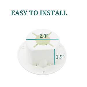 X-Haibei RV Trailer Camper Electric Power Cord Cable Hatch Round Fits 2-3/4 inches Dia. Hole Flip Up Cover (White)