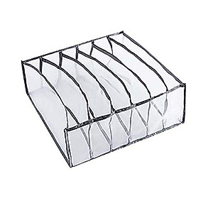 Closet Underwear Organizer Drawer Divider for Women, 6 Cell Bra Organizers Mesh Bins, Good for Sorting Storage lingerie Bras CupA-D (Grey)