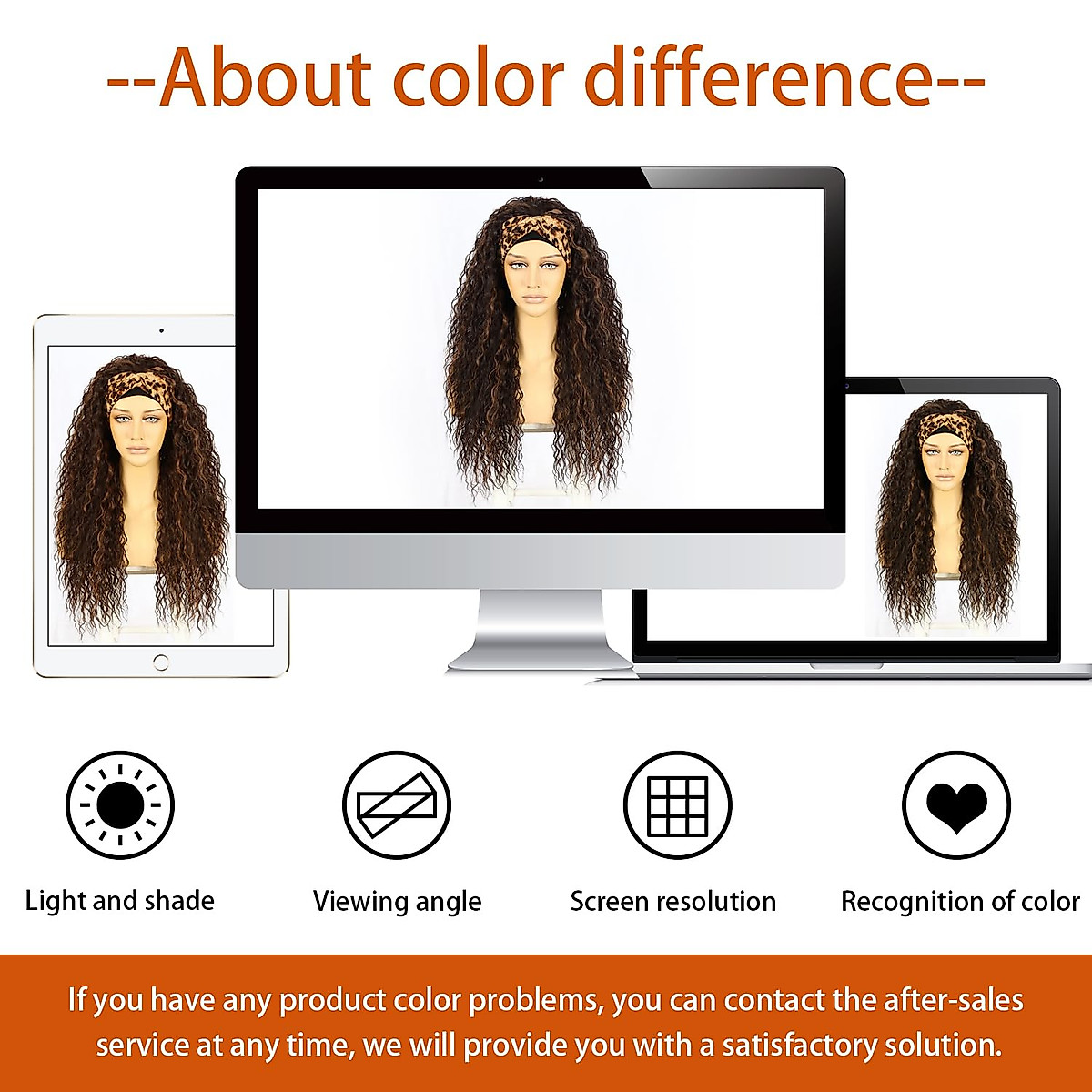 SOMIARIK Headband Wigs for Black Women Natural Hairline Synthetic Brown Loose Curly None Lace Front Wigs for Black Women Glueless Machine Made Wig Wavy pre plucked Headband Wigs 26 Inch