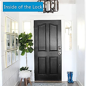 NeuType Front Door Lock Set Silver Front Door Handle Sets with Deadbolt Lock Set Door Entry Door Locksets Single Cylinder HandleSet Curved Handle Lower Half Grip Round Knob Satin Nickel