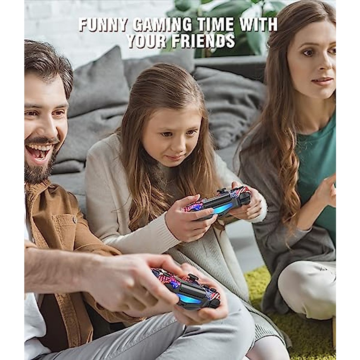 CBYLWK Wireless Controller Compatible with PS4/Slim/Pro with Dual Vibration/6-Axis Motion Sensor/Audio Function 1000mAh Battery/Collector's Controller