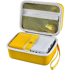 Case Compatible with PVO/ for Meer YG 300 1080P HD Outdoor Movie Mini Projectors, Portable LED Pico Video Projector Hard Travel Carrying Small Bags(Box Only)-Yellow