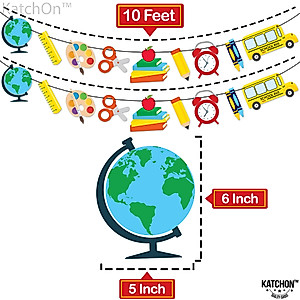KatchOn, Back to School Decorations - Large, 10 Feet, No DIY | Back to School Banner, Teacher Appreciation Banner | Back to School Garland, Teacher Appreciation Decorations | Teacher Party Decorations