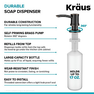 KRAUS Kitchen Soap and Lotion Dispenser in Oil Rubbed Bronze, KSD-54ORB
