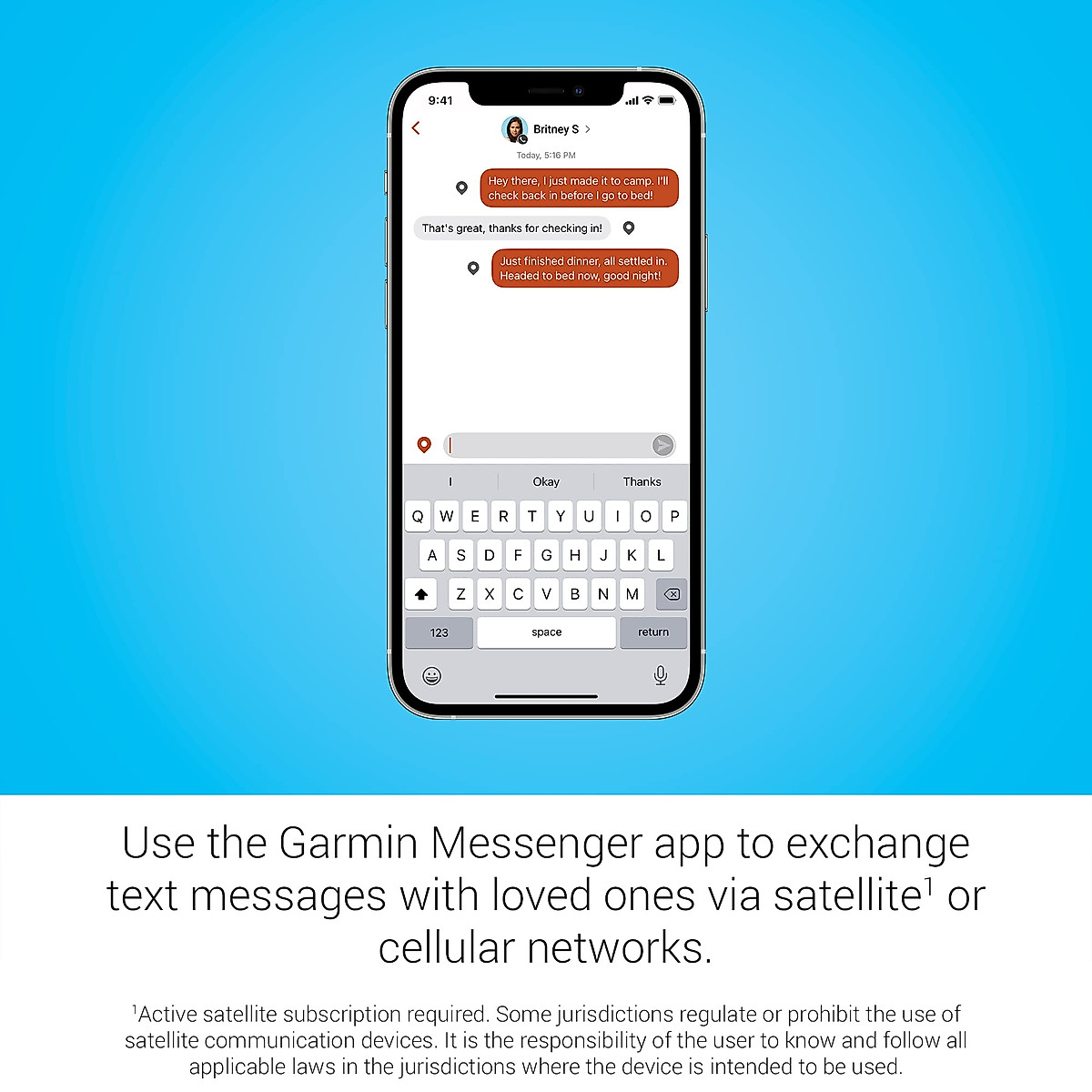 Garmin inReach® Messenger Handheld Satellite Communicator, Global Two-Way Messaging