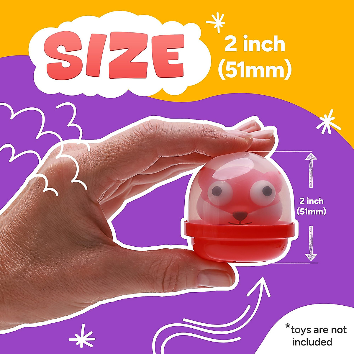 Capsule Vending Machine Translucent Acorn Capsules Empty 120 pcs 2 inch - Gumball Machine Capsules Bulk Party Favors Containers - Easter Basket Stuffers Gifts Pinata Stuffers DIY Craft Supplies