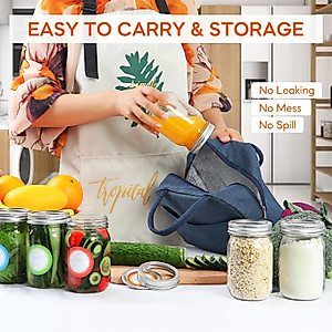 Mcupper Mason Jars 16 oz with Lids and Bands, 15 Pack Regular Mouth Canning Jars, Clear Glass Jars for Canning, Food Storage and Fermenting, Labels & Brusher Included - Microwave & Dishwasher Safe