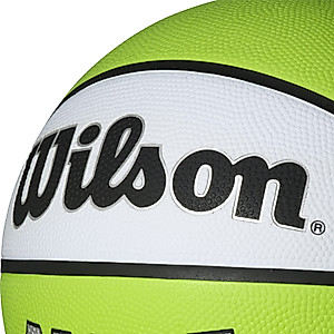 WILSON NCAA Killer Crossover Outdoor Basketball - Size 5 - 27.5", Lime/White