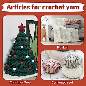 8 Pack Chunky Chenille Blanket Yarn for Hand Knitting and Crocheting - Jumbo Fluffy Super Bulky Yarn 28.4 Yds 7.7 Oz Each Skein (Blue Gray)