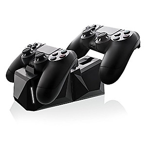 Nyko Charge Block Duo - 2 Port Controller Charging Station with Patented Charging Dongles and Micro-USB/AC Power Cord for PlayStation 4