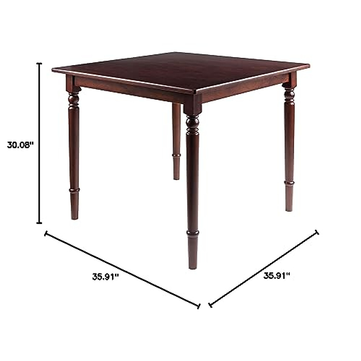 Winsome 94736 Mornay Dining Table, Walnut, 35" square