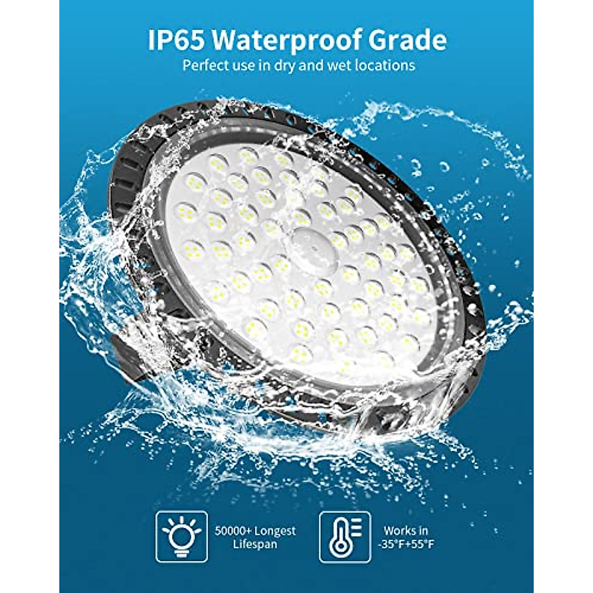 papasbox 5 Pack 200W UFO LED Highbay Lights - 20000LM 6500K Daylight White Hyper Bright Ultra-Thin Highbay Lights 110V Waterproof IP65 Bay Lighting for Garage Warehouse Workshop Factory