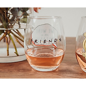 Friends TV Show Iconic Quotes Stemless Wine Glasses, Set of 4